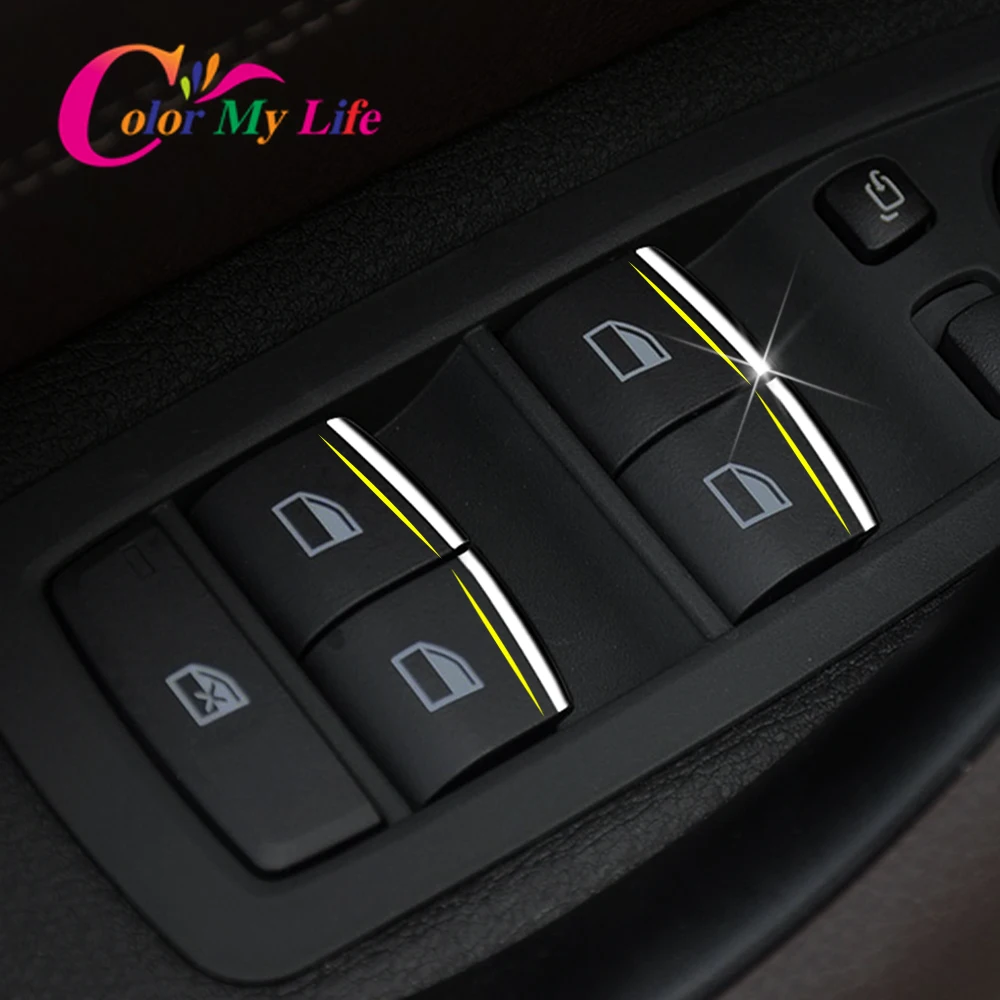 Color My Life 7pcs/set Car Windows Control Panel Buttons Knob Sequins ...