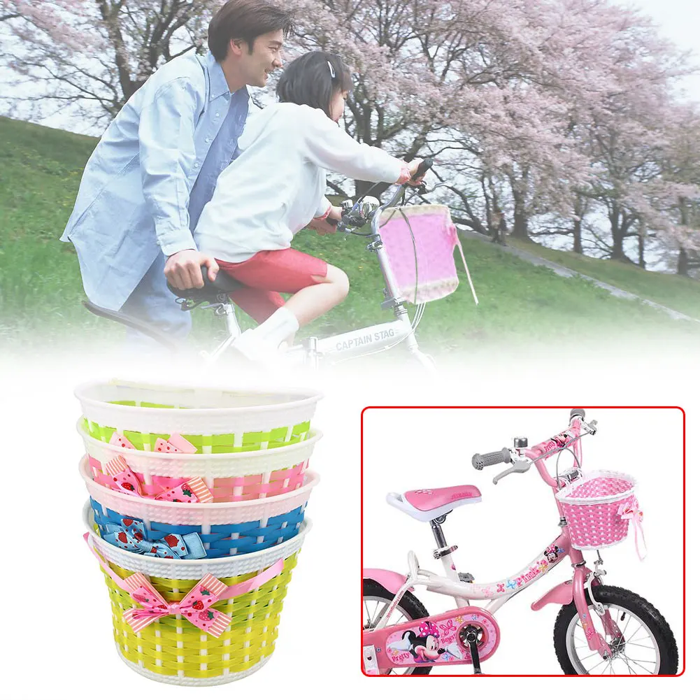 Accessoire vélo,Panier de vélo en plastique coloré pour enfants, boîte ...