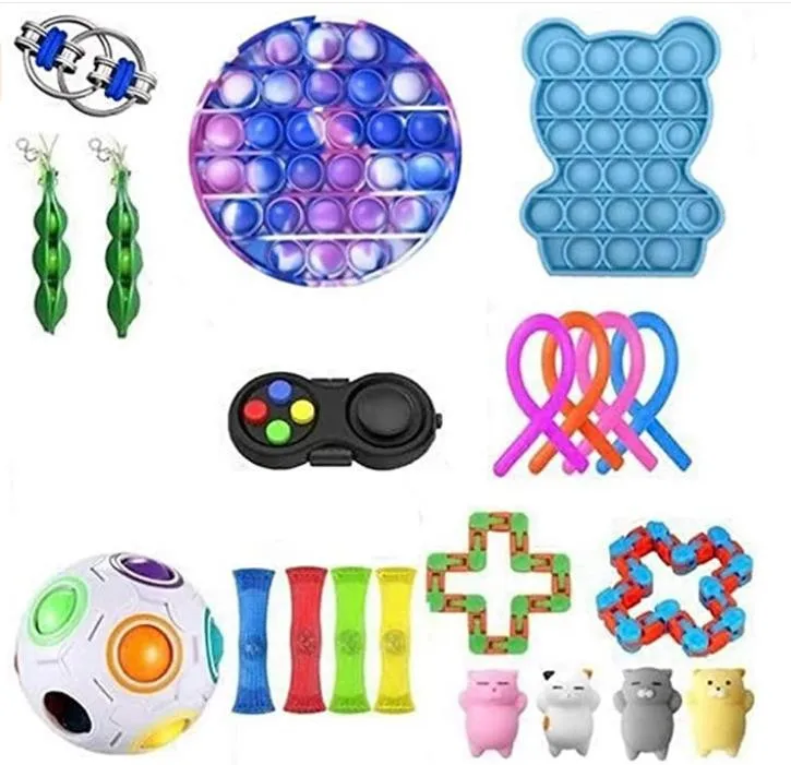 Fidget Toys Set Anti Stress Push Box Strings Marble Relief Gift Adults ...