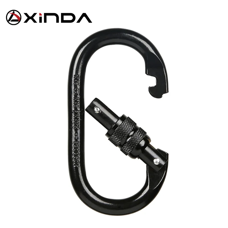 Climbing Carabiner Karabiner O-Shape Screw Lock Spring-loaded Gate Hook ...