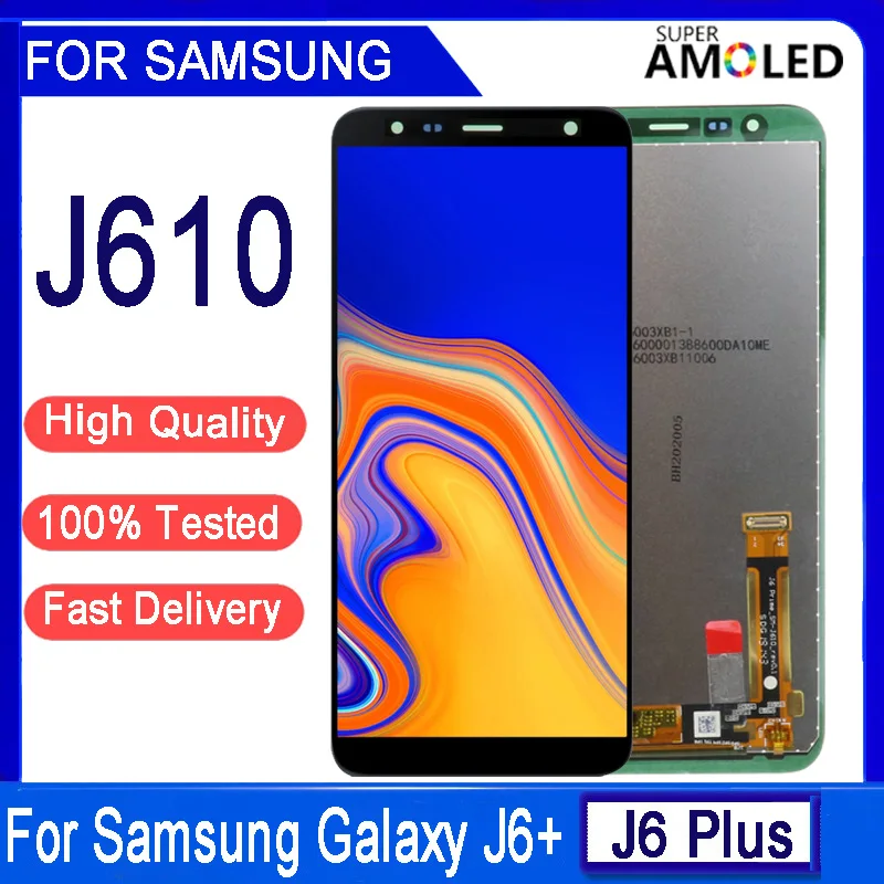 Tela lcd original para samsung, galaxy j6 plus j610 argolas, j610fn ...