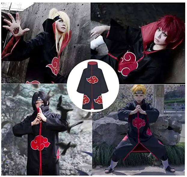 Naruto Akatsuki Cloak Sasuke Uchiha Cape Costume - KawaiiMerch.com