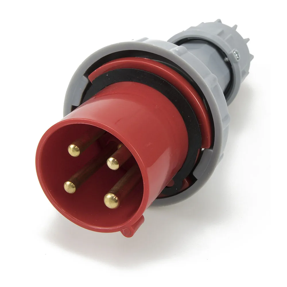63A 3P E 4 pin 380 415V IP67 034 three phase watertight industrial plug ...