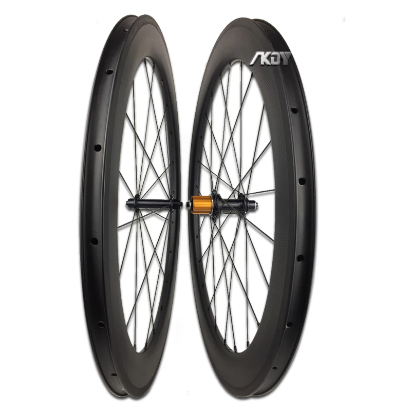 Strong Lightweight Smooth 700c Wheelset 60mm Clincher Carbon Road ...