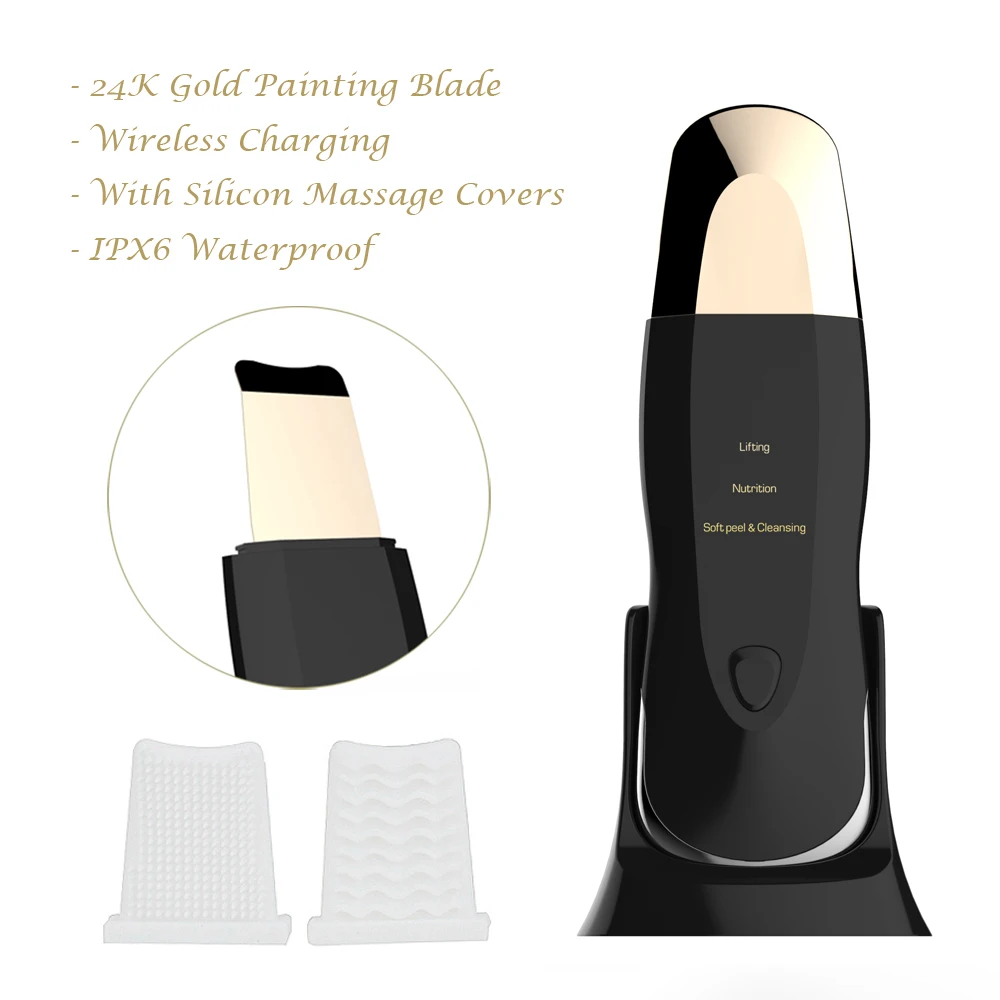 Professional Ultrasonic Facial Skin Scrubber Ion Deep Face Cleaning ...