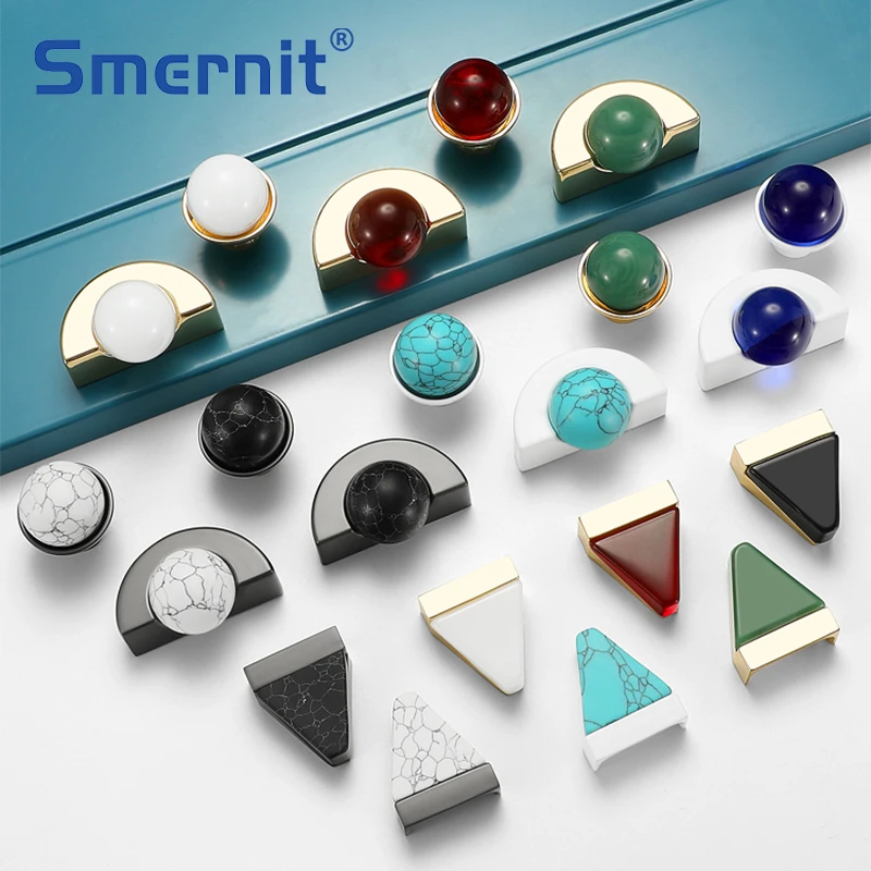 Stylish Agate Jade Furniture Handles Luxury Door Handles for Cabinets ...