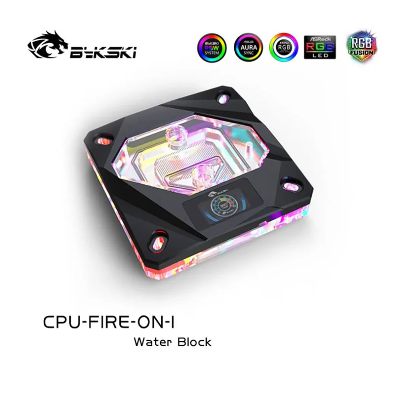 Bykski cpu bloco de água com display de temperatura oled para intel lga1150/1151/1155/1156 2011 ...