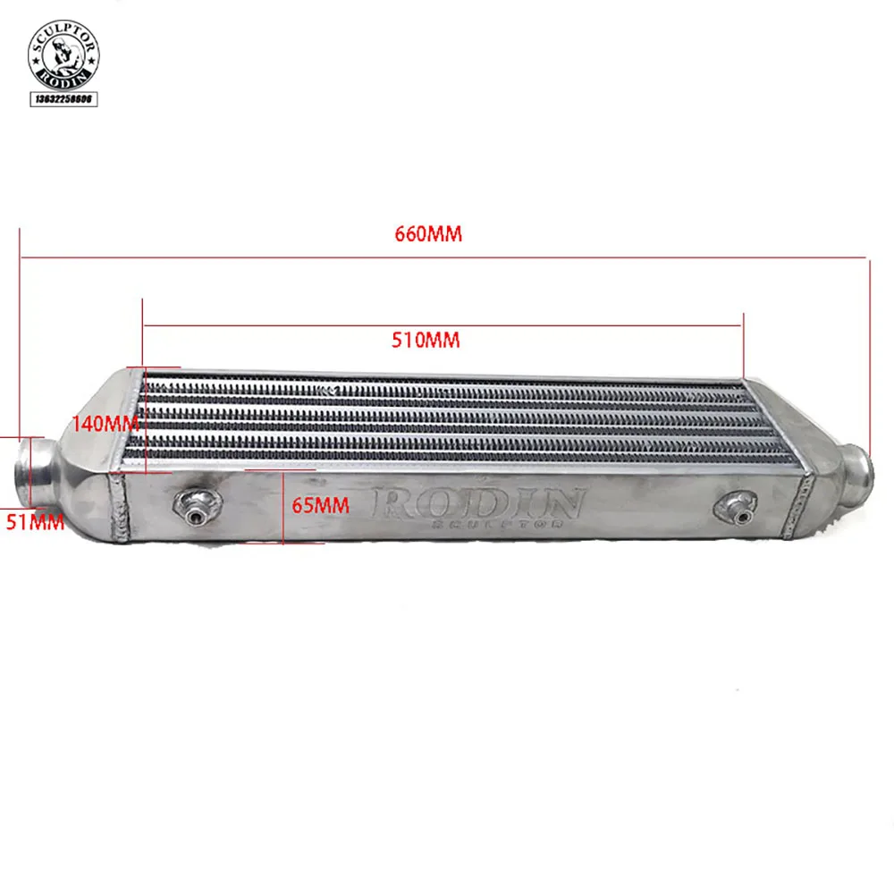 510*140*65mm Universal Turbo Intercooler bar&plate OD=51mm Front Mount ...