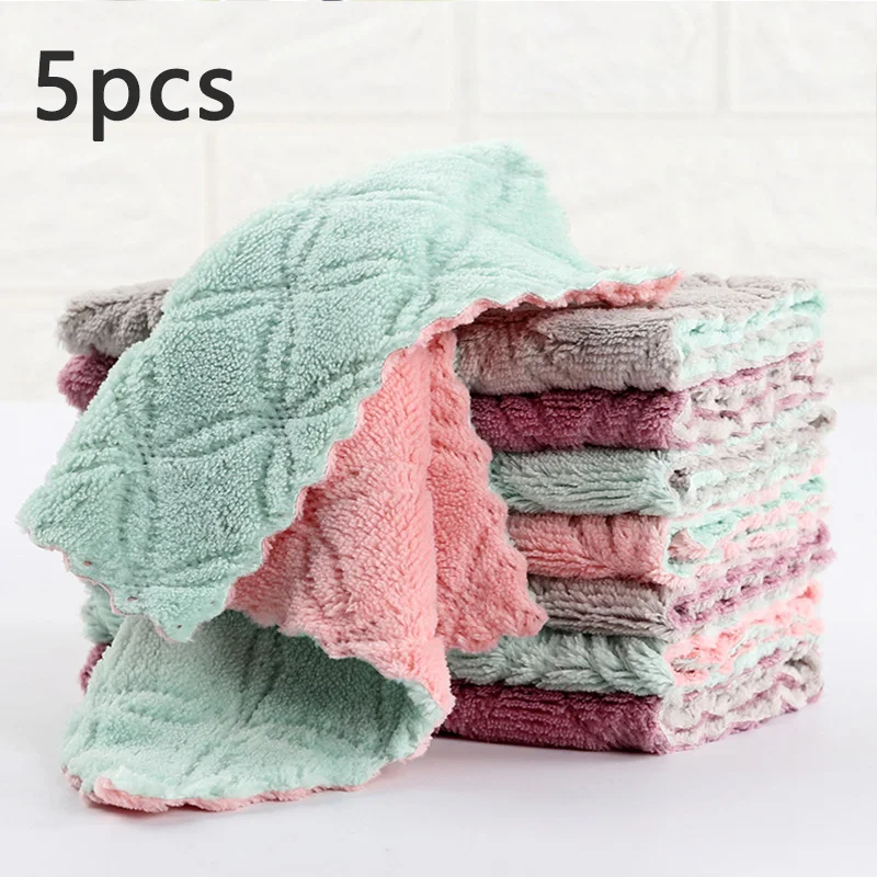 1-3-5pcs-Cleaning-Cloth-Kitchen-Anti-grease-wipping-rags-Absorbent ...
