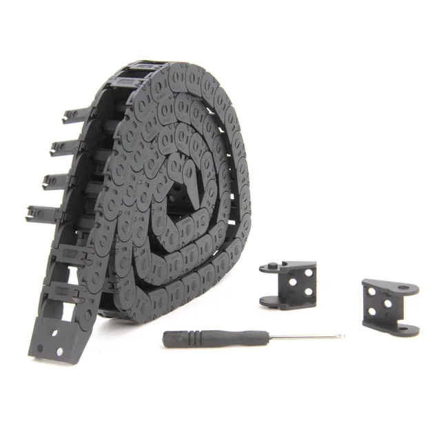 10X15mm Drag Chain Length 1Meter Open Type Black Plastic Cable Carrier ...
