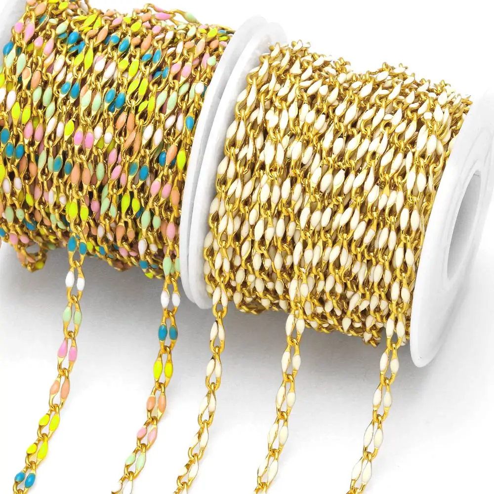 OCESRIO-10M-Colorful-Chain-for-Bracelet-Making-Wholesale-Gold-Plated ...