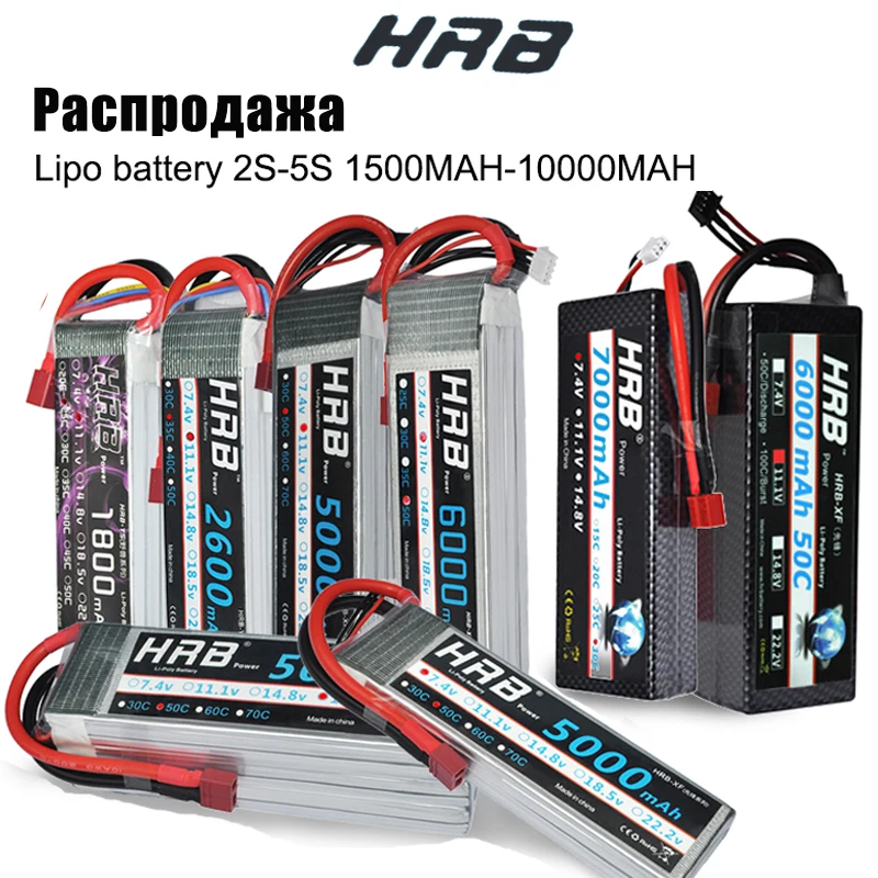 HRB Lipo Bateria 4S 6 3 2S S S 11.1v 22.2v 5000mah 6000mah 3300mah 2200mah 4200mah 5200mah ...