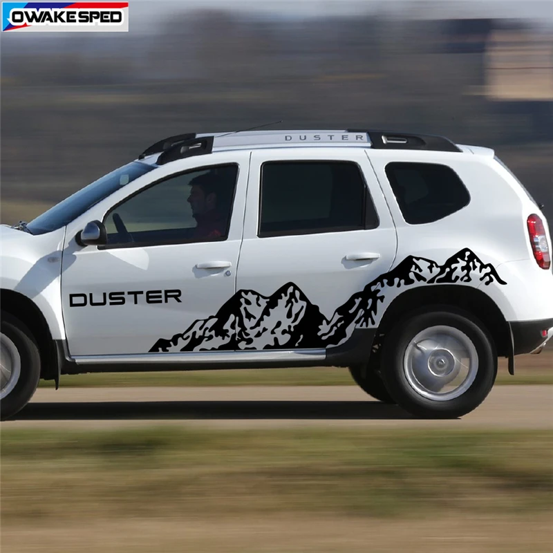 1set Mountain Graphics Stickers Car Body Door Side Decor Vinyl Decal ...