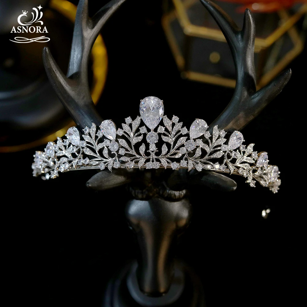 Luxury-Cubic-Zirconia-Crown-Crystal-Bridal-Tiara-Diadem-Wedding-Hair ...