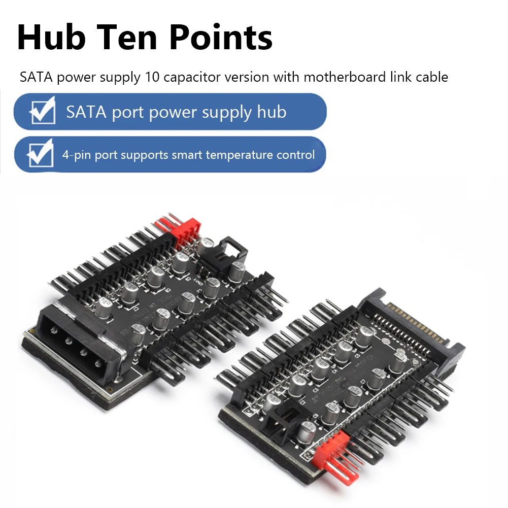 Fan-HUB-Motherboard-1-to-10Pin-Fan-4-Pin-PWM-Cooler-Splitter-Extension ...