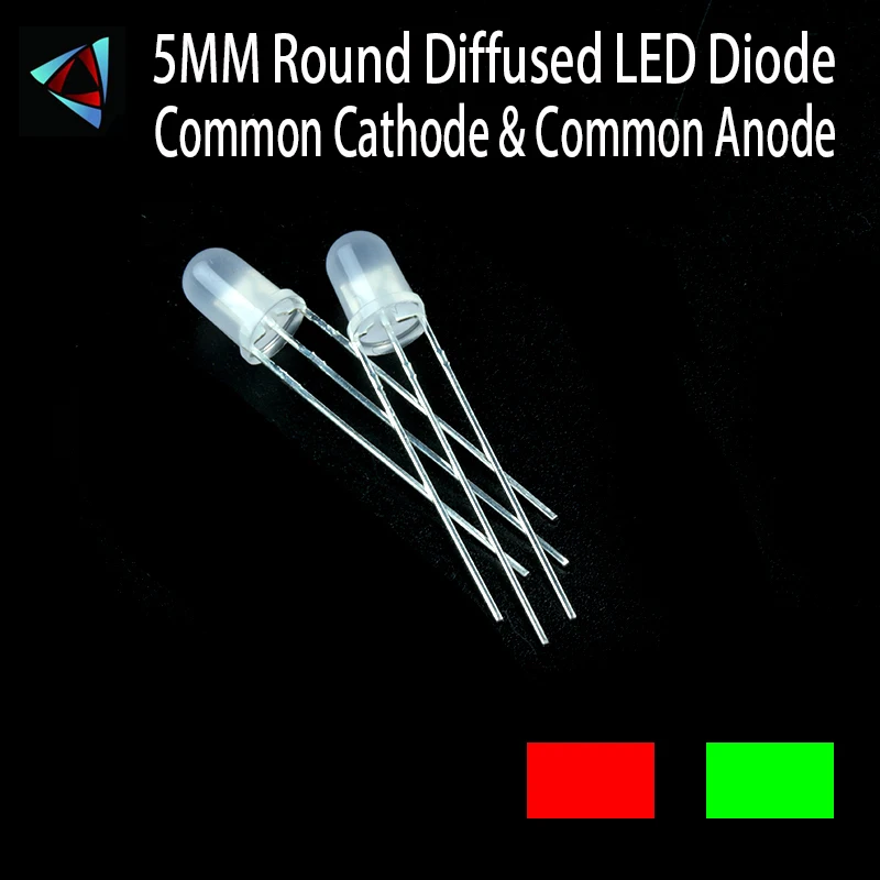 30Pcs LED 5MM Red & Green Common Cathode & Anode High Diffused Round Bi ...