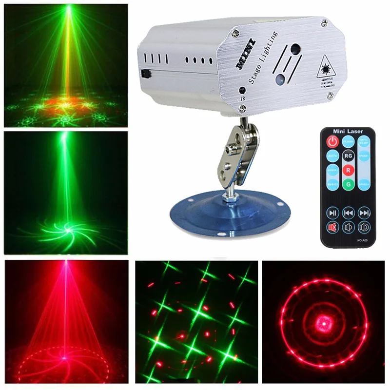 Led Disco Light Christmas Laser Projector Sound Control Flash Light Led ...