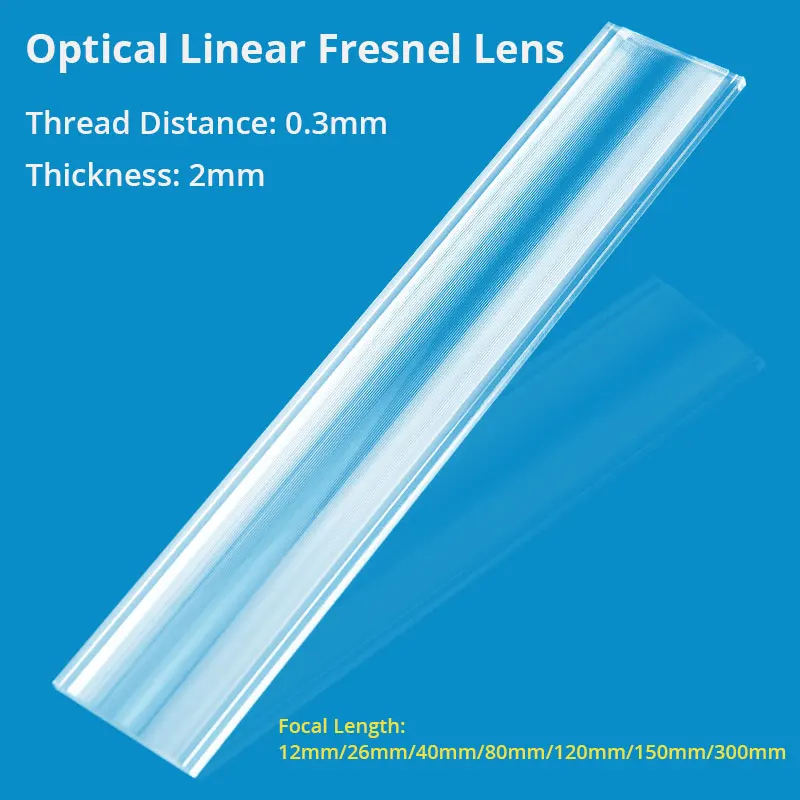 Multiple Sizes Optical Linear Fresnel Lens PMMA Focal Length Projector ...