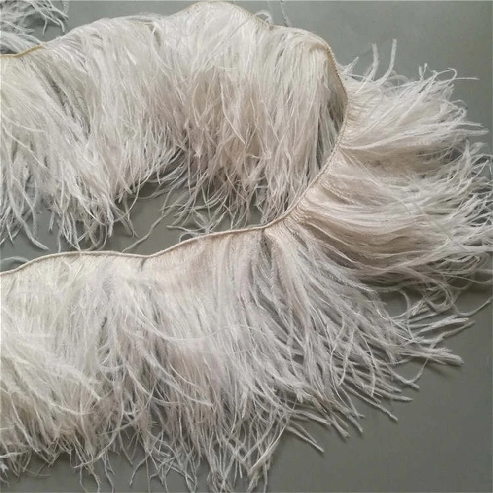 High-Quality-Ostrich-Feather-Trim-Fringe-Natural-Ostrich-Feather-Ribbon ...