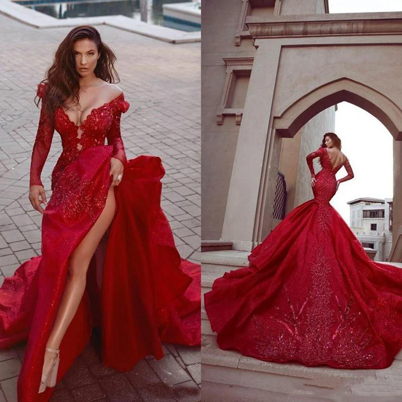 Red Open Back Prom Dresses 2022