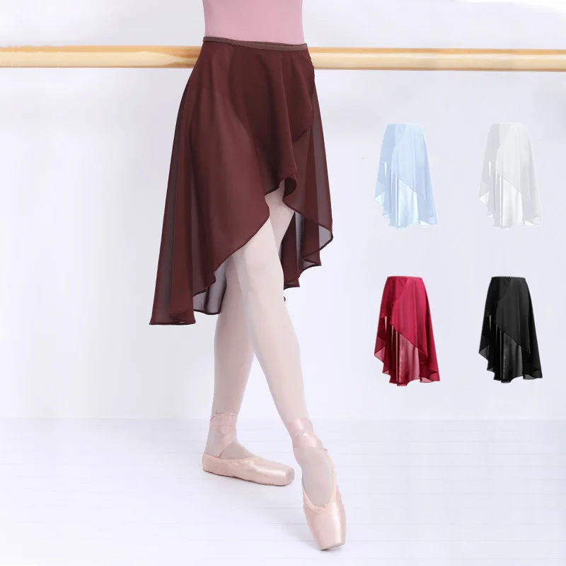 Ballet Skirt Women Adult Long Wrap Chiffon Skirt Ballet Tutu Skate ...