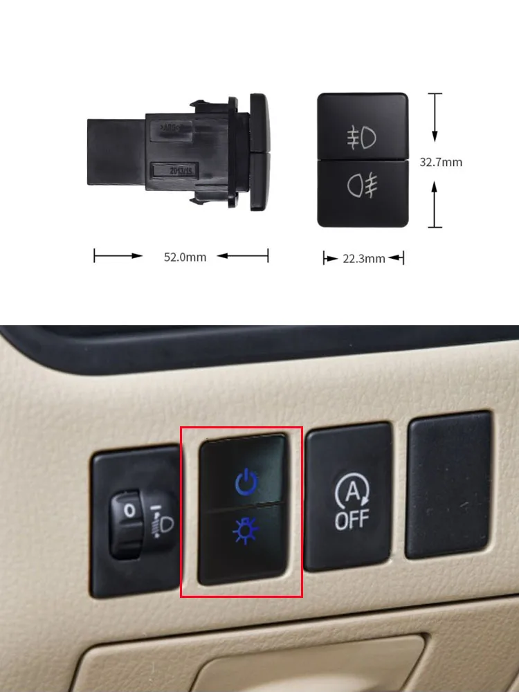 1pc Dual Key Switch Dual Switch Fog Lights Central Lock LED ...