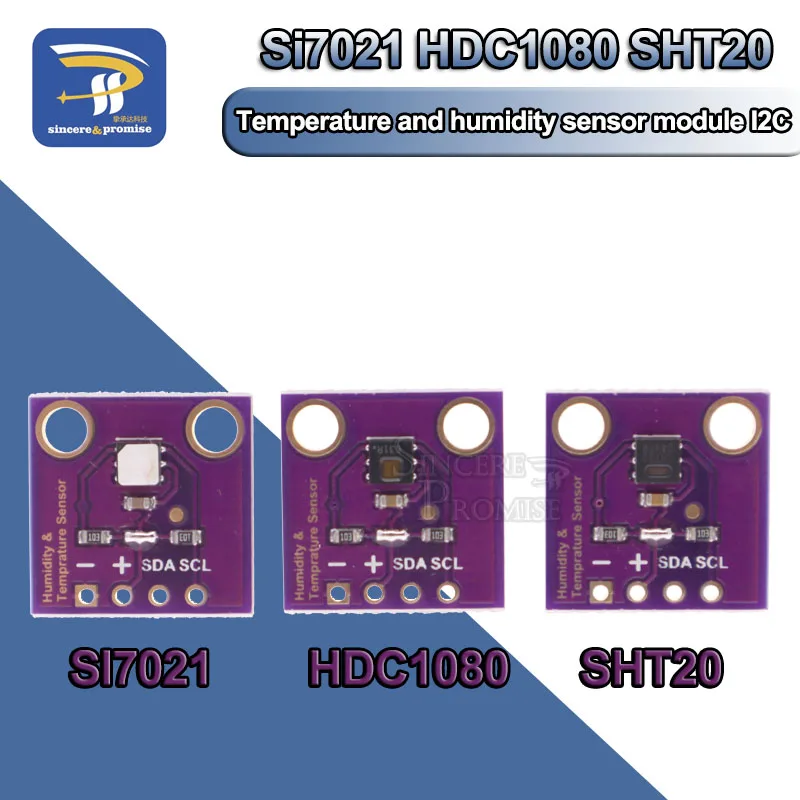 HDC1080 Si7021 SHT20อุตสาหกรรมความแม่นยำสูงความชื้นเซ็นเซอร์ I2C อินเท ...
