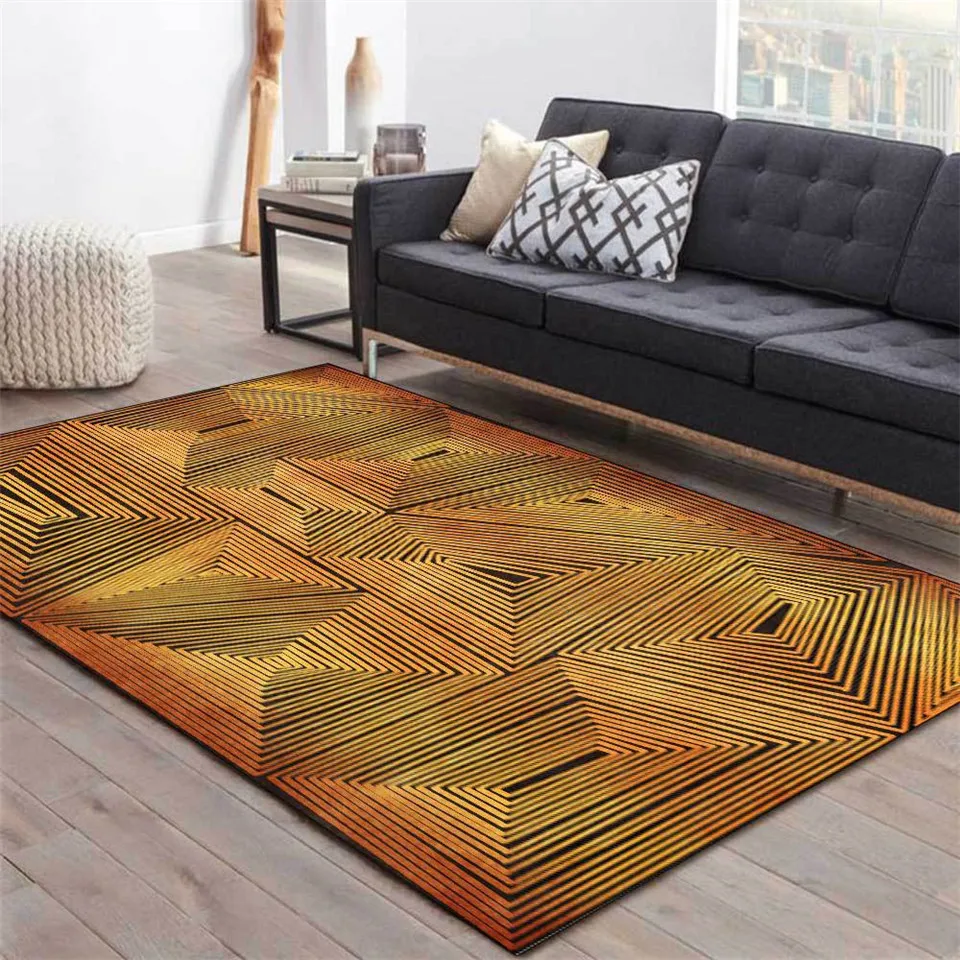 Modern Abstract Geometric Lines Room Rug 3d Nordic Coffee Table Mat ...