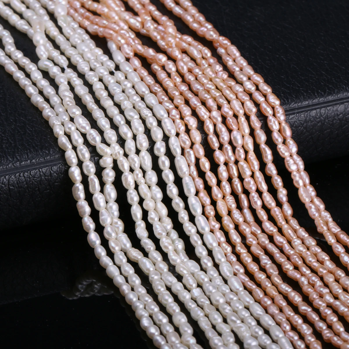 Perlas naturales cultivadas en agua dulce, cuentas con forma de arroz ...