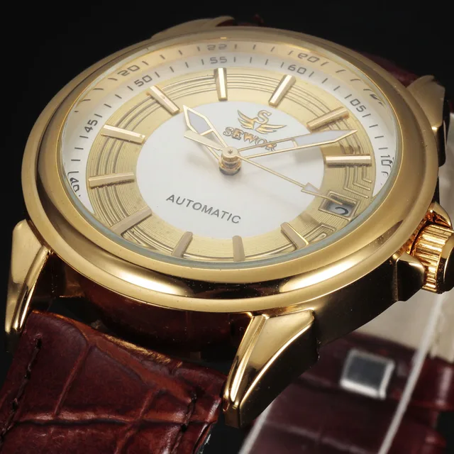 Sewor Top Brand Watch Fashion Business Men Watches Auto Date Automatic ...