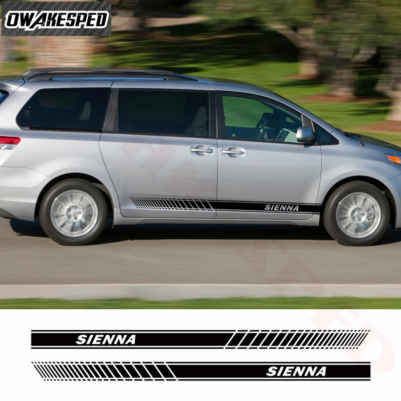 Both Side Car Sport Stripes For-toyota Sienna Auto Body Door Side Skirt ...
