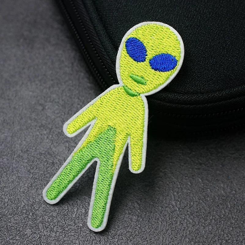 Patch Iron Clothes Alien | Alien Embroidered Patches | Alien Green ...