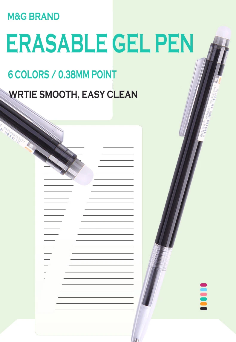 STYLO,red 3pcs--stylo à Gel effaçable, rétractable, 6 couleurs, stylo ...