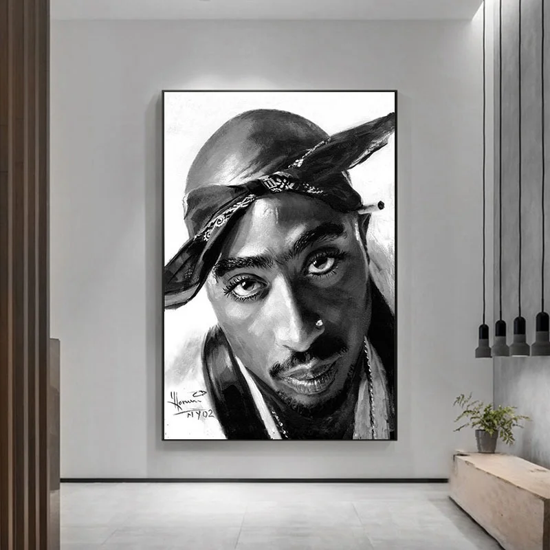 Tupac Shakur Black And White Drawing