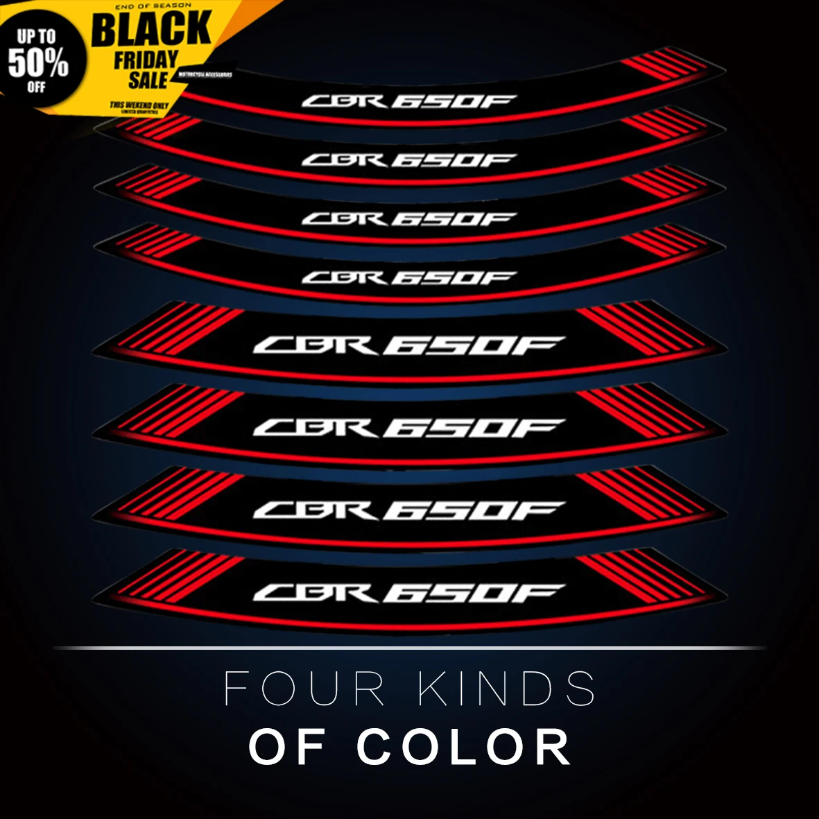 8X Motorcycle Tire Creative Thick Edge Outer Rim Stickers for HONDA ...