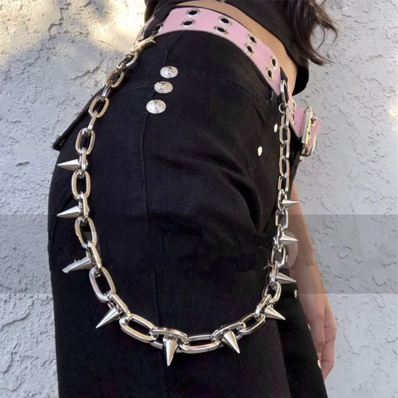 New-Punk-Hip-hop-Trendy-leather-Belts-Waist-Chain-Male-Pants-Chain-Men ...