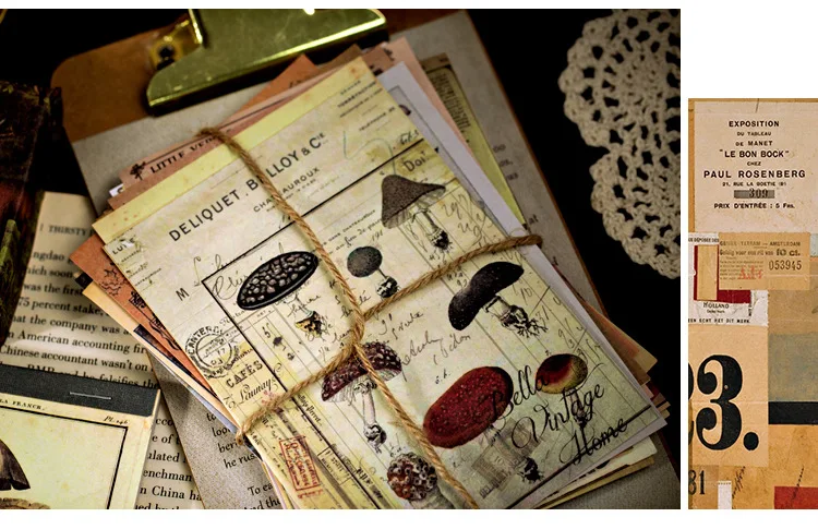 NOTE ADHESIVE,11--Bloc Notes en papier Vintage, 60 pièces, série ...