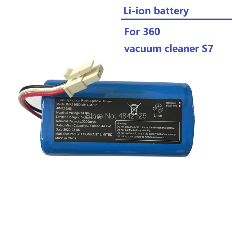 3200mAh Li-ion Battery for 360 Robot Vacuum Cleaner S7 Accessories ...