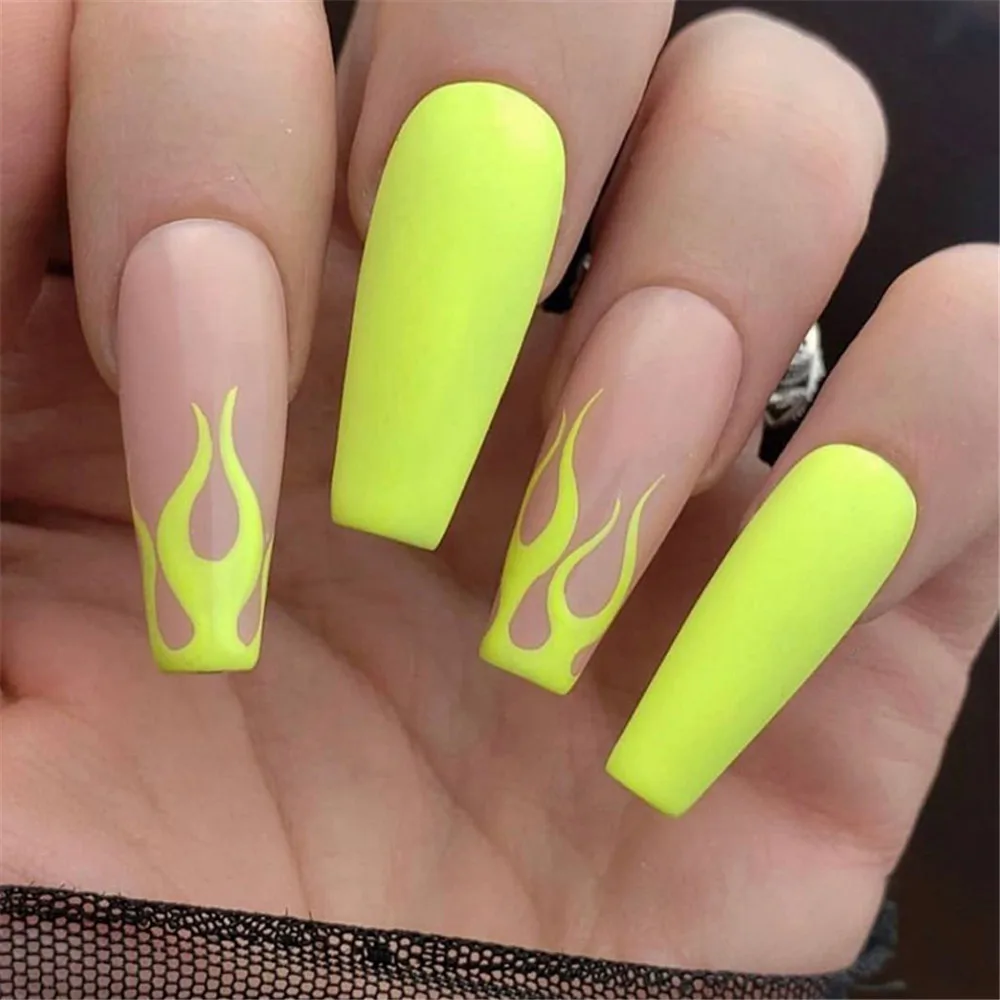 Neon Yellow Acrylic Nails