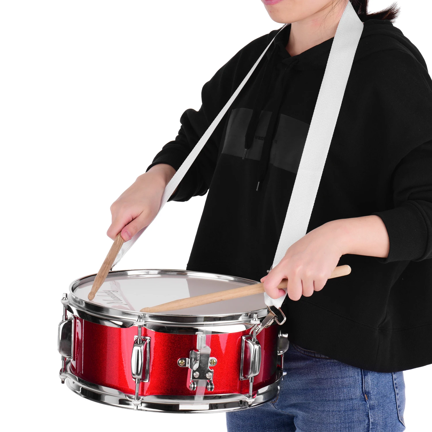 Muslady 12inch Snare Drum Head with Drumsticks Shoulder Strap Drum Key ...
