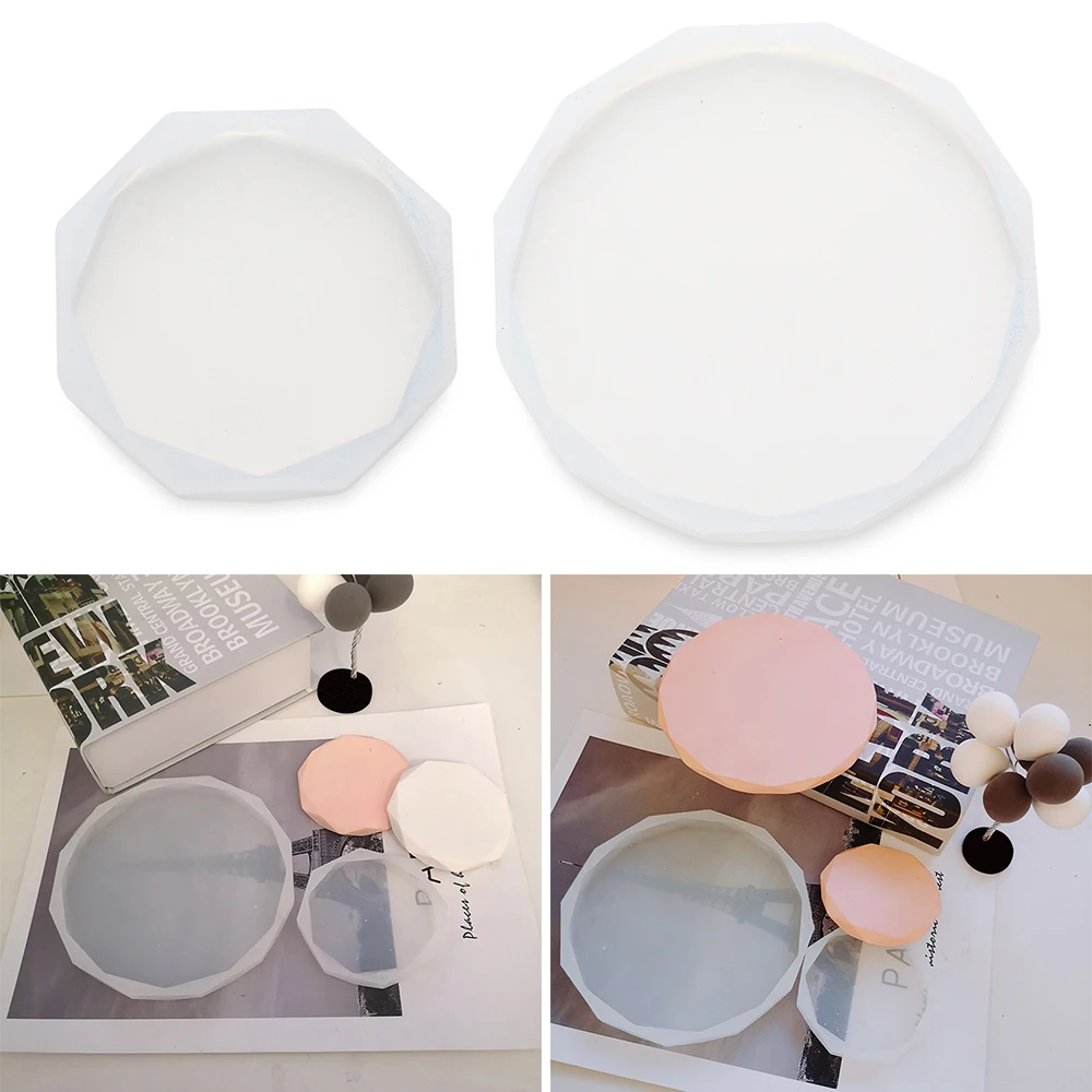 1PC DIY Round Tray Silicone Mold Epoxy UV Resin Molds Coaster Jewelry ...