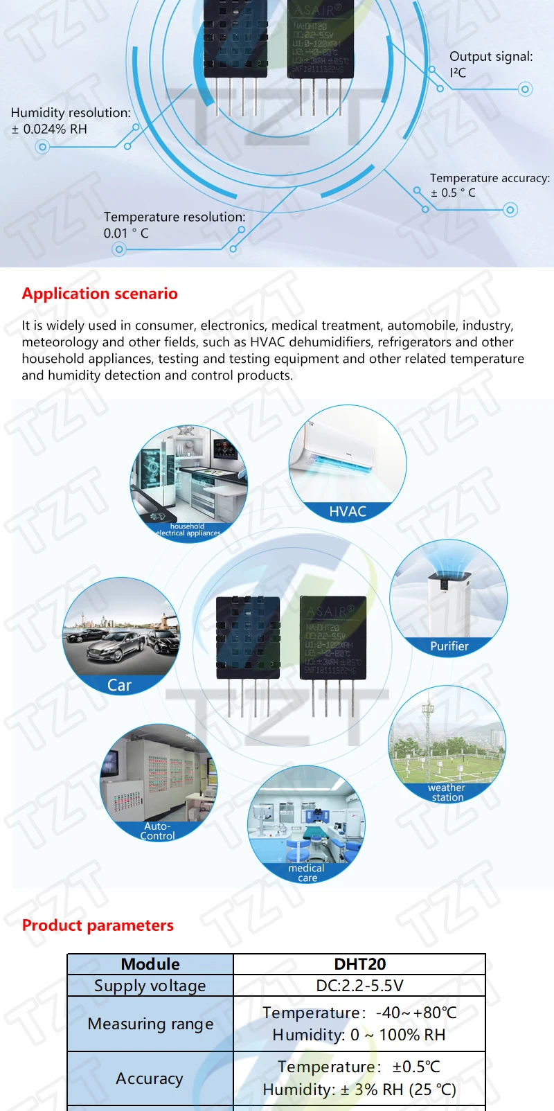 Digital Temperature Sensor / Humidity Sensor DHT11 DHT22 AM2302 AM2301 ...