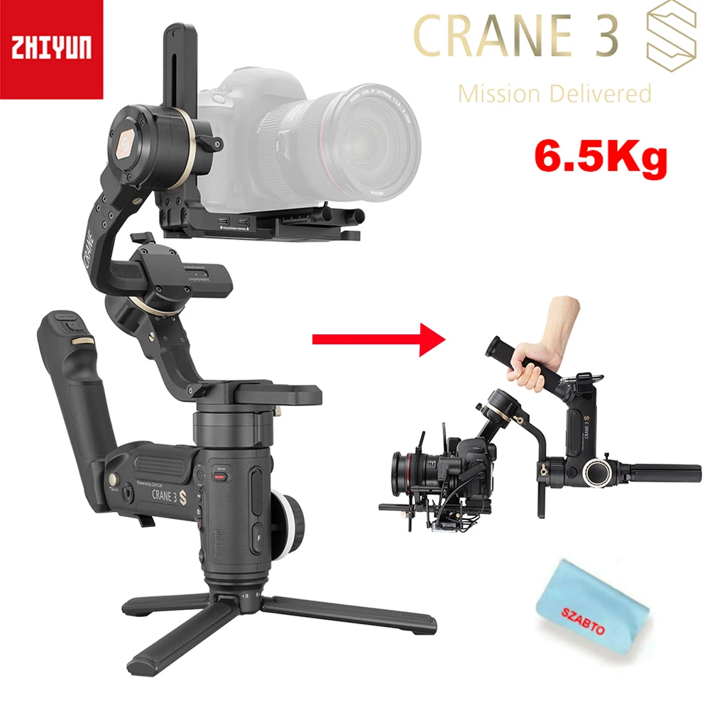 Zhiyun Crane 3S / 3S E 3 Asix Handheld Gimbal Stabilizer 6.5Kg Maximum ...