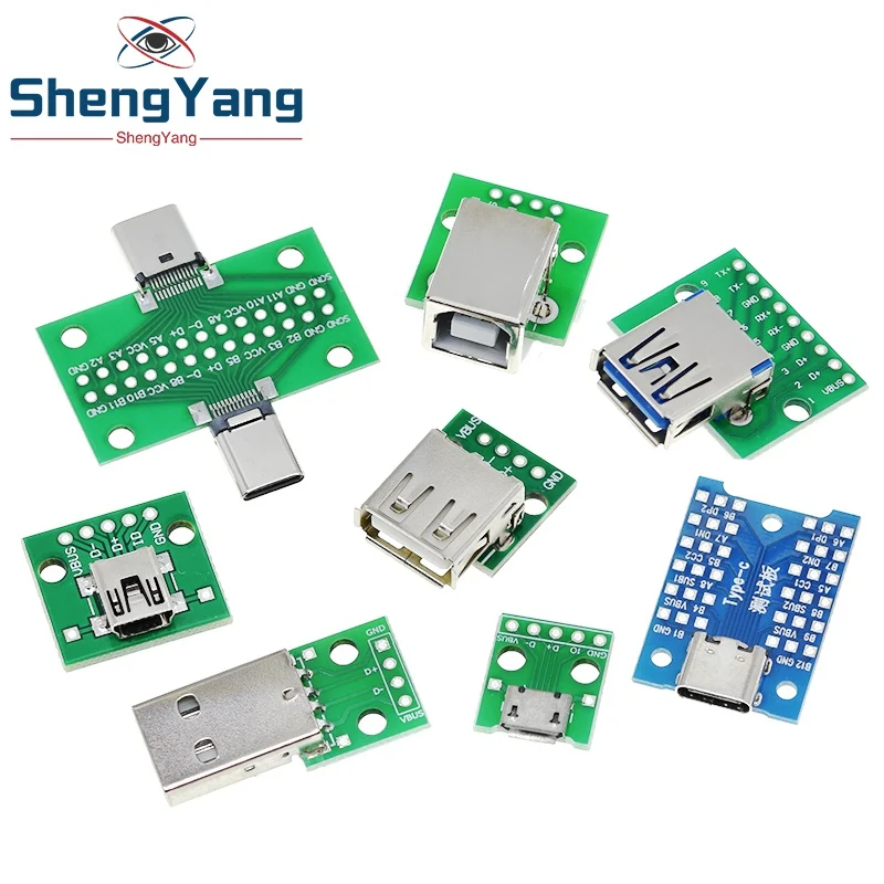 1PCS-USB-Male-Connector-MINI-MICRO-USB-to-DIP-Adapter-female-connector ...