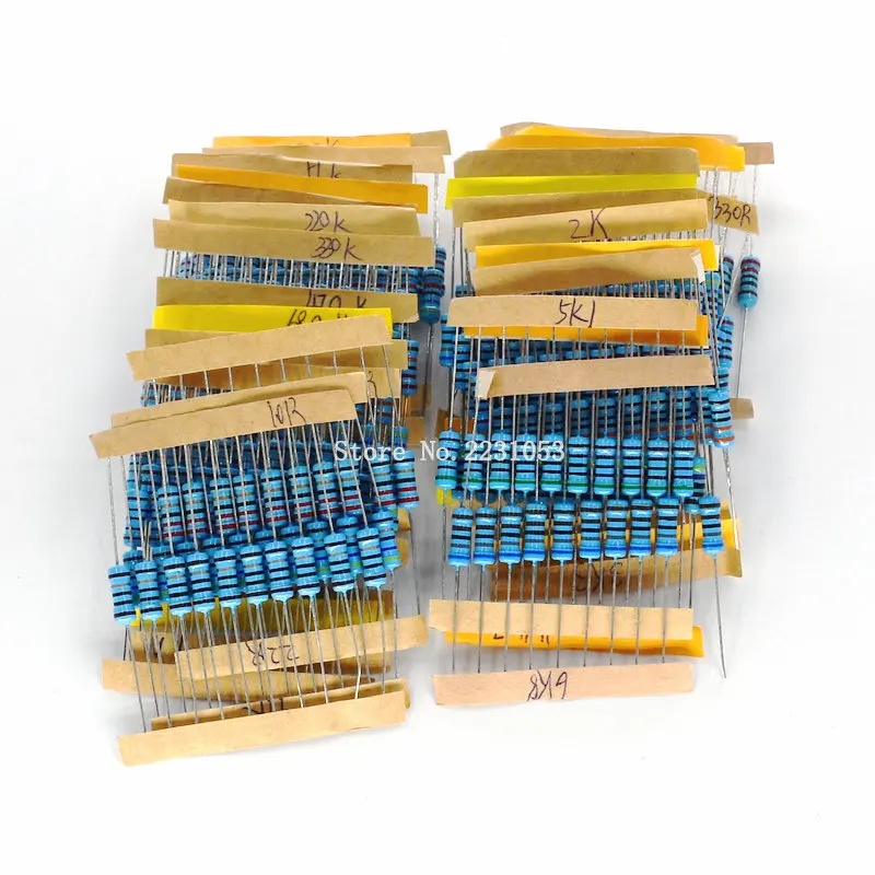 300pcs-1-1W-Metal-Film-Resistor-Assorted-Kit-30Values-10pcs-300pcs-10 ...