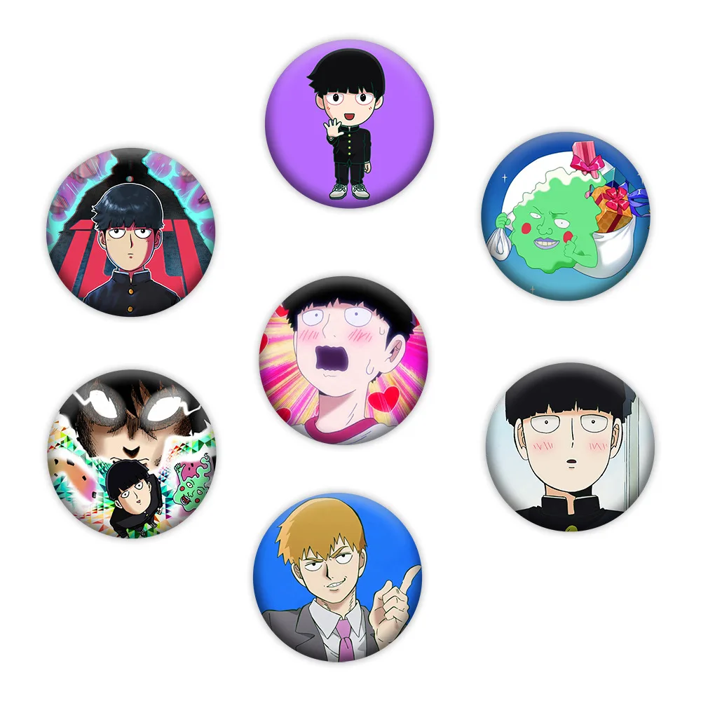 Anime-Mob-Psycho-100-Cosplay-Props-Cartoon-Badge-Broochs-Emblem-Shirt ...