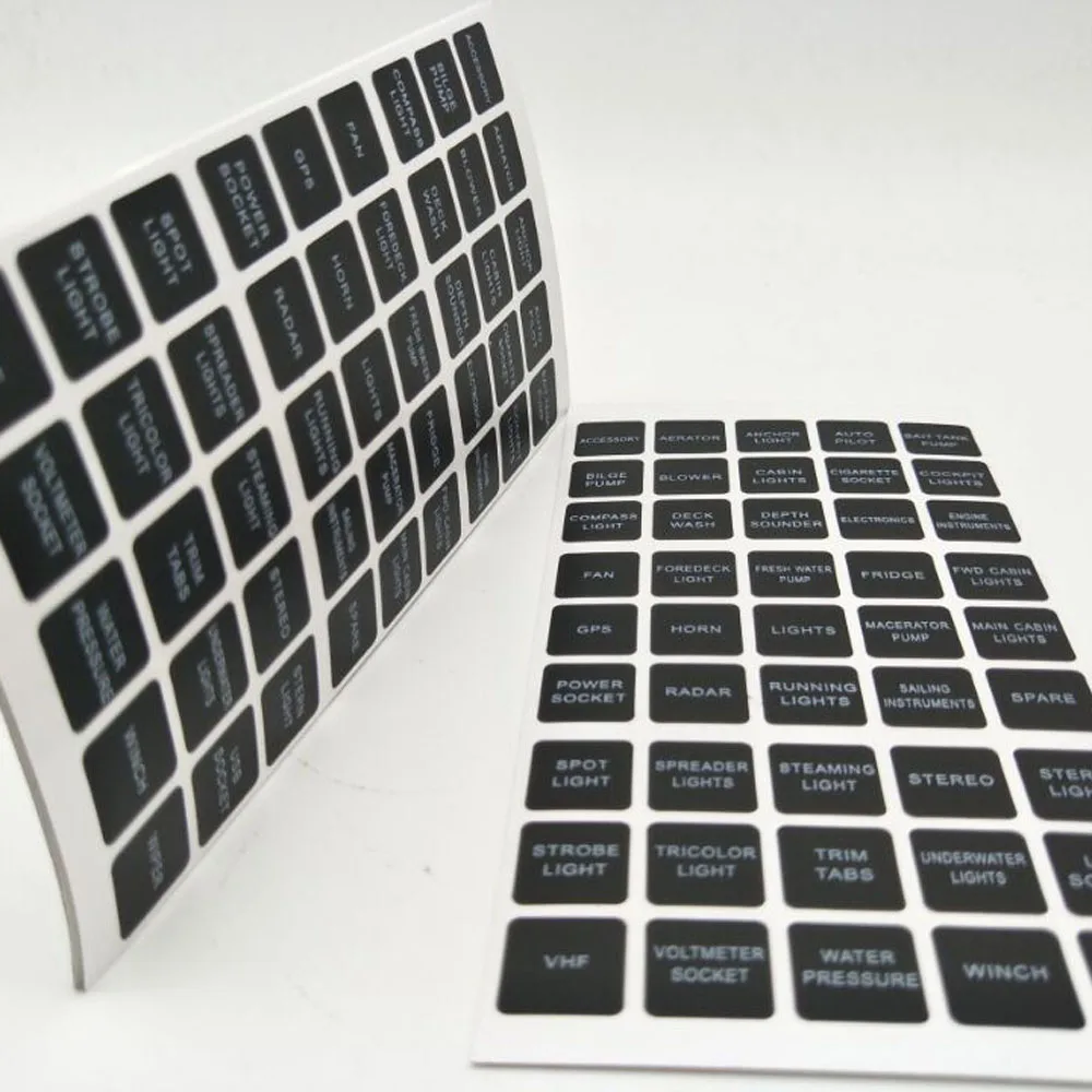 45pcs-Set-Black-Rocker-Switch-Panel-Label-Decal-Circuit-Fuse-Panel ...