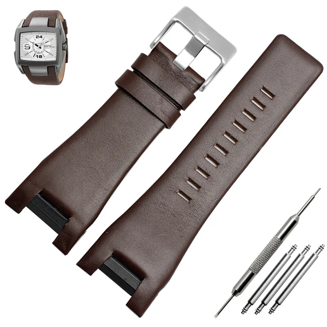 Genuine Leather Watchband 32mm for Diesel Watch Strap for DZ1216 DZ1273 ...