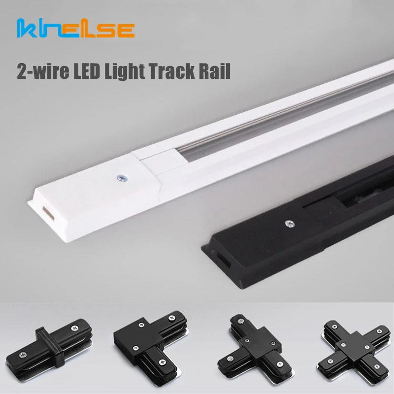 0.5M 1M Aluminum Track Rail 2 Wire LED Track Light Thick Rails Straight ...