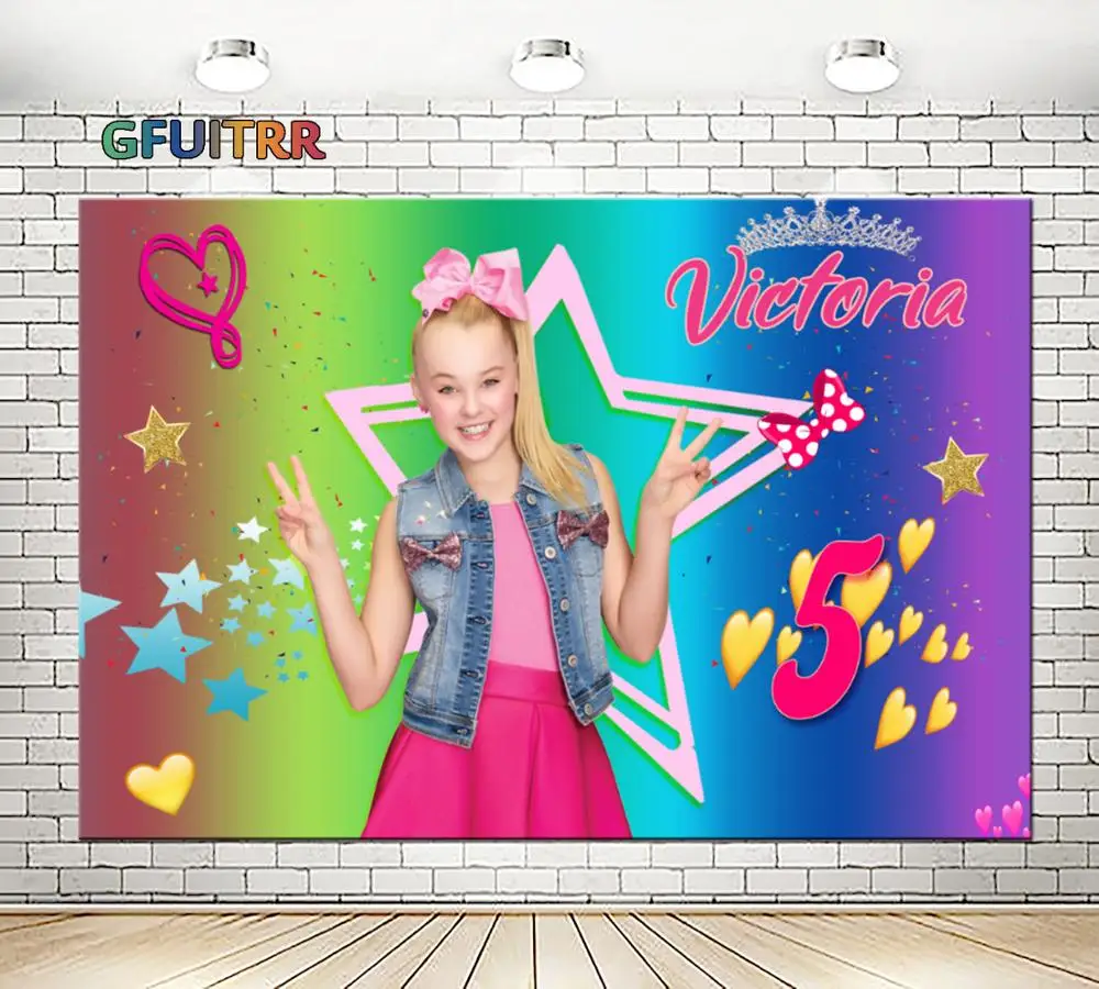 Gfuitrr Jojo Siwa Birthday Photography Backdrops Baby Shower Birthday ...